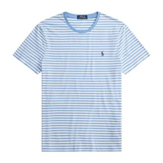 Ralph Lauren Homme, Tops, Bleu, Taille: 2XL Custom Slim Fit Striped Jersey T-Shirt