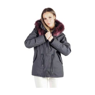 Canadian Femme, Vestes, Gris, Taille: 40 FR Parka à Capuche en Fourrure