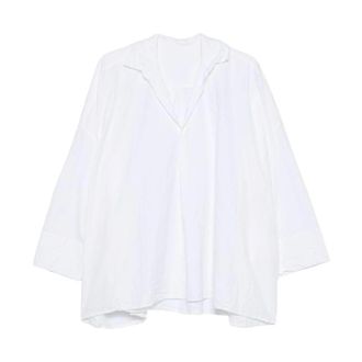 Daniela Gregis Chemise oversize &agrave; col classique en popeline - Femme - Blouses et Chemises - Blanc - Taille: ONE Size