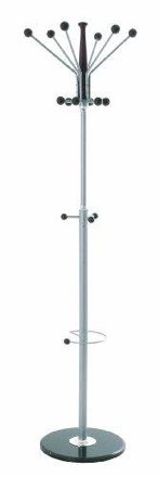 Haku Möbel Garderobenständer alu, dunkelbraun, Marmor, Metall - Maße: H 182 x Ø 42 cm, Style: Modern