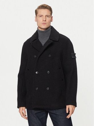 Stone Island Wollmantel 8115441F5 Schwarz Regular Fit