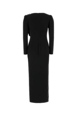 Alessandra Rich Womens Evening Dress Black Viscose Acetate Elastane