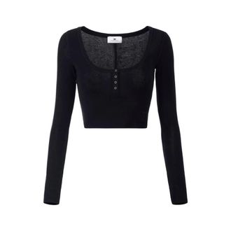 Elisabetta Franchi Leichtes Jersey-Top - - Tops - Damen - Schwarzk - L