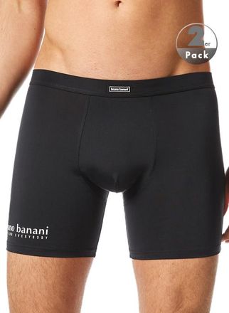 Bruno Banani Herren Shorts schwarz Mikrofaser/Funktion unifarben