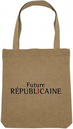 Fabulous Sac Shopping Tote Bag Aspect Lin - Future R&eacute;publicaine Politique Humour - Sac de Courses Toile Epaisse 360g Beige Naturel Cabas Port&eacute; Epaule Solide Im
