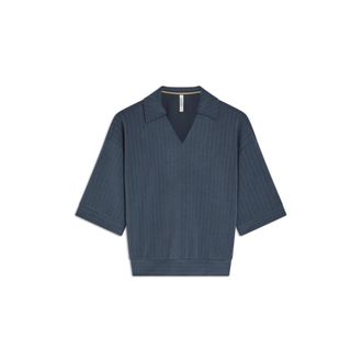 Summum Top Pinstripe Scuba - - Tops - Damen - Blau - M