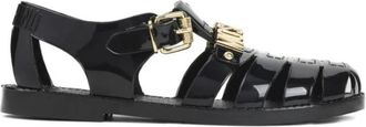 Moschino Femme, Chaussures, Noir, Taille: 37 EU Sandales Jelly avec Logo Lettr&eacute;