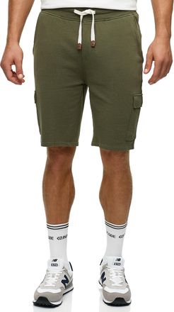 Indicode Herren White Rock Sweatshorts mit 5 Taschen aus 100% Baumwolle | Cargoshorts f&uuml;r M&auml;nner Beetle, S