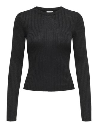 Jacqueline de Yong JdY Damen Jdyplum Lurex L/S O-Neck Pullover KNT, Black, XL