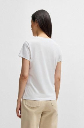 HUGO BOSS T-Shirt Esogo_MA_crystal Premium Damenmode mit glitzer Logoschriftzug