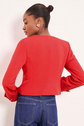 Lipsy Kurzjacke Lipsy Kragenloser kurzer Blazer, Regular (1-St)