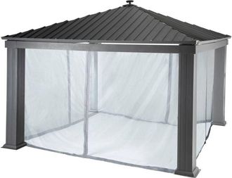 Hesperide Hesperide - Moustiquaire pour tonnelle Patia ardoise 4x4m en polyester - Hespéride