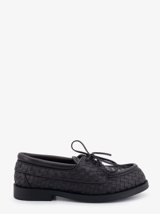 Bottega Veneta Pier Intrecciato leather boat shoes - BOTTEGA VENETA - gender_Man
