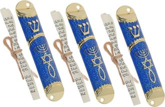 Aboofan 3 Sätze Jüdisches Chanukka-dekor Messianisches Schriftrollen-gehäuse Aus Metall Wohndekor Für Jüdische Anlässe Segens-gehäuse Für Tür Chanukka-Dekorat