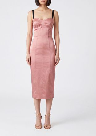 Dolce & Gabbana Midi-Korsettkleid von aus Seide mit Herzausschnitt