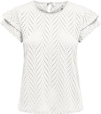Only Onlsmilla S/S O-Neck Frill Top JRS