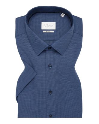 Eterna B&uuml;gelfreies Kurzarmhemd mit Kleinmuster, Slim Fit in