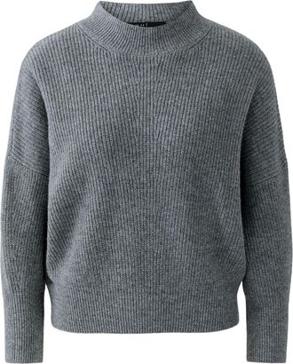 Oui Damen Pullover oversized geschnitten Uni