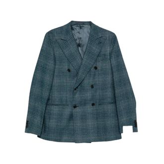Caruso Aida Zweireihiger Blazer - - Jackets - Herren - Blau - XL