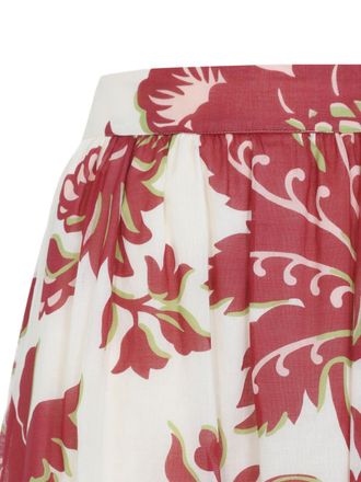 Etro Womens Skirt Red Paisley Floral Print White-Red Cotton White/red
