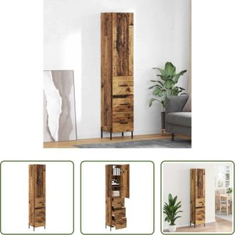 vidaXL Hochschrank K&uuml;che - Highboard Altholz 34,5 x 34 x 180 cm Holzwerkstoff