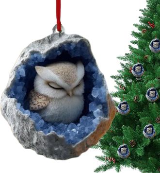 Generico Hängende Kreaturen mit Loch von 10 cm, für Weihnachtsbaum, Tierdekoration, flache 2D-Acrylanhänger für Liebhaber, für Familientreffen, Partys, Kamin