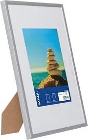 Maul Maul Bilderrahmen MAULdesign 21x30 cm aus Aluminium | zum Hängen in Quer- und Hochformat | edler, schmaler Wechselrahmen mit Passepartouteinleger | id