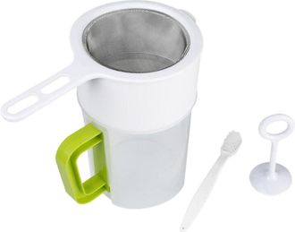 DOITOOL Mehrzweck Sojamilchsieb 1,5l aus Hitzebest&auml;ndigem Material mit Abnehmbarem Griff und Montageschlitz Wiederverwendbarer Saft und Teefilterbecher f&uuml;r Ob