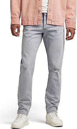 G-Star G-Star Homme 3301 Slim Fit Jeans, Gris (sun faded ripped skyrocket 51001-D324-D901), 31W / 32L