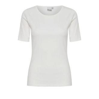 Ichi Ichi - Ihpalmer Rib SS - Femme - Tops - Blanc - Taille: 44 FR