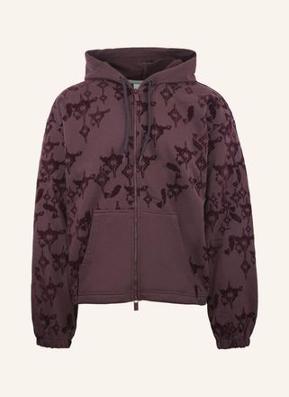 Carlo Colucci Carlo Colucci Kapuzensweatjacke Mit Flockprint - Soft Impact Flenger rot
