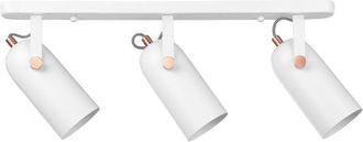 Beliani Wandleuchte Weiß Metall Rund 3-flammig Verstellbar Modern Spotlight Wohnzimmer Schlafzimmer Esszimmer Flur Ausstattung Möbel Deko