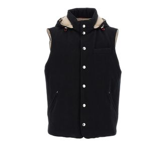 Brunello Cucinelli Homme, Vestes, Noir, Taille: XL Padded Wool Vest