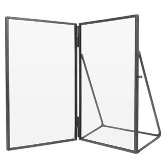 Lurrose Fotorahmen aus Glas 15,2cm Schwarz mit Messingst&auml;nder f&uuml;r Schreibtisch und Regal als Kunst Displayst&auml;nder