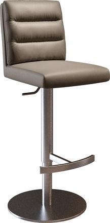 DELIFE Barstuhl Pela-Flex Drehfu&szlig; h&ouml;henverstellbar Edelstahl Echt-Leder Schlamm drehbar