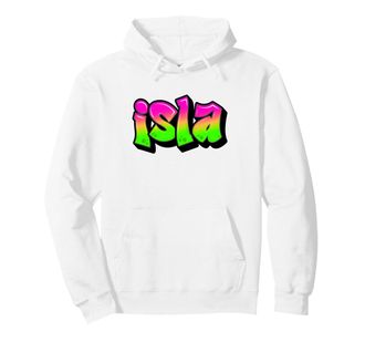 BDAZ Isla Graffiti Personalisierter Name Gr&uuml;n Rosa Frauen M&auml;dchen Pullover Hoodie