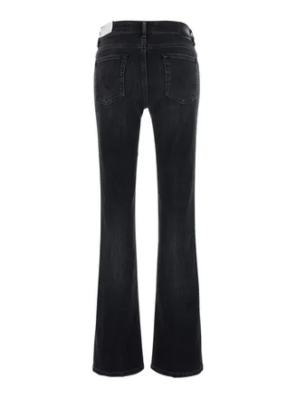 AG - Adriano Goldschmied Womens Bootcut Jeans High-Waisted Grey Cotton
