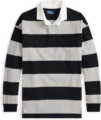 Ralph Lauren Oversized Rugbyshirt mit Blockstreifen und Kontrastkragen in