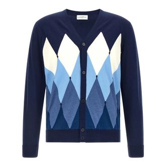 Ballantyne Homme, Pulls, Multicolore, Taille: 3XL Argyle Jacquard Cardigan