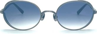 Matsuda Homme, Accessoires, Gris, Taille: ONE Size Lunettes de Soleil Ovales en Argent Antique