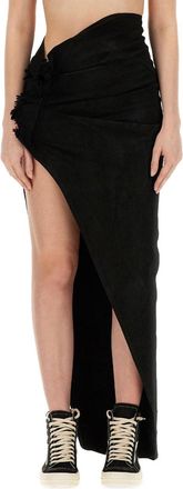 Rick Owens Slim-Fit Cotton Skirt - Black