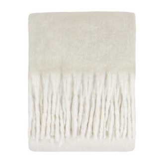 furn. Cozy Throw - Weiche, strukturierte, gewebte Decke mit Quasten (Ecru - 140x180cm)