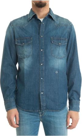 Jacob Cohen Slim Fit Denim Hemd mit Druckkn&ouml;pfen - - Shirts - Herren - Blau - 2XL