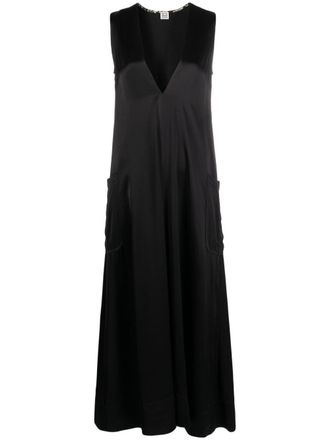 Toteme robe longue &agrave; coupe &eacute;vas&eacute;e - Noir