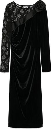 Nissa Midikleid mit Spitzeneinsatz - Schwarz