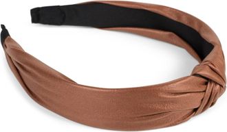 styleBREAKER Haarschmuck Haarreif Kunstleder Optik mit Knoten