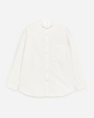 Arket Popeline-Shirt Mit Stehkragen -Wei&szlig;