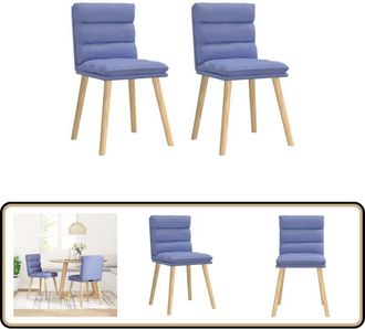 vidaXL Esszimmerst&uuml;hle 2 Stk. Jeansblau Stoff - Vidaxl