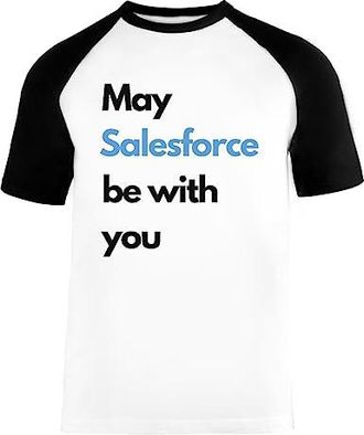 Vendax May Salesforce Be with You Unisex Baseball T-Shirt Manches Courtes Homme Femme Blanc Noir