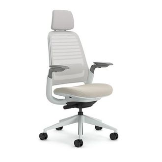 Steelcase Series 1, Chaise de Bureau Ergonomique avec Soutien Lombaire LiveBack, accotoirs 4D et t&ecirc;ti&egrave;re r&eacute;glable Beige, 66 x 64 x 112; Fabriqu&eacute; en Europe